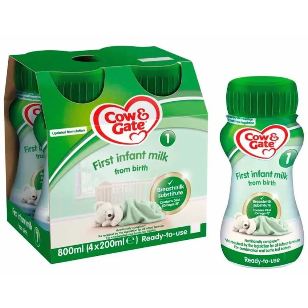 Cow & Gate 1 First Infant Milk – Ready to Feed (4x200ml bottle) – Marks ...
