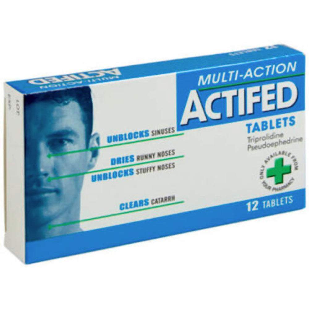 Actifed Multi-Action tablets - pack of 12 (P) – Marks Tey Pharmacy
