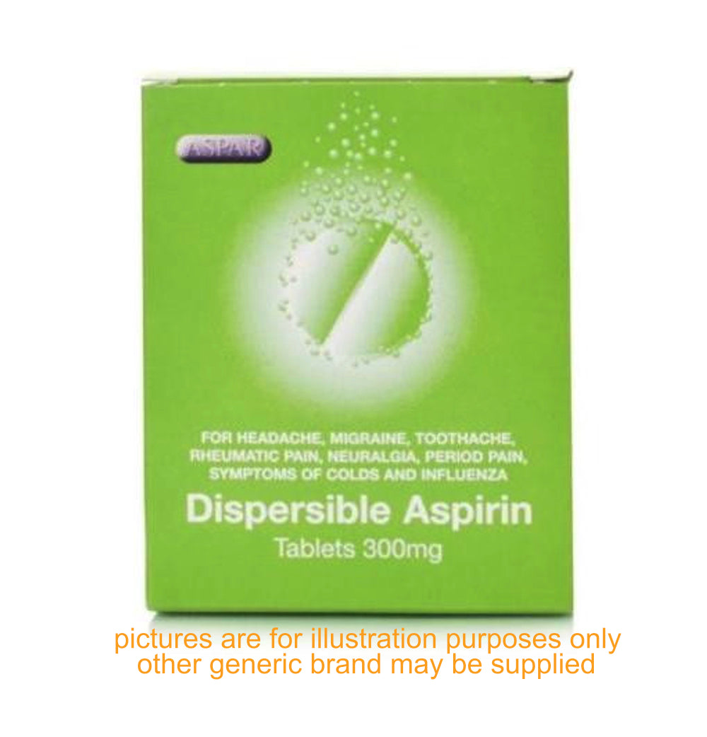 Aspirin dispersible tablets 300mg - pack of 32 (P) – Marks Tey Pharmacy