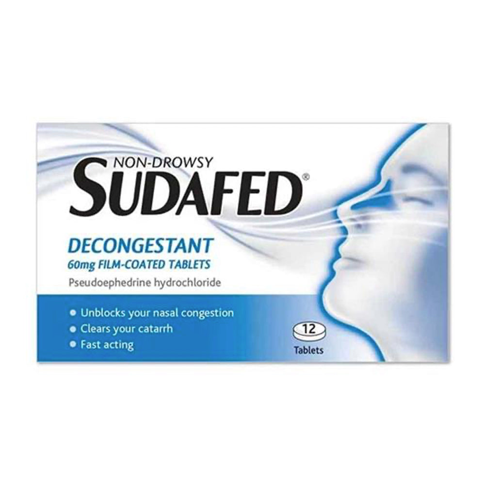 Sudafed decongestant pack of 12 (P) – Marks Tey Pharmacy